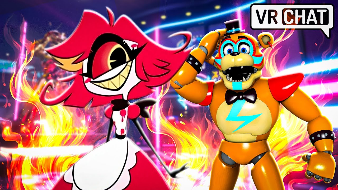 Glamrock Freddy ADOPTS NIFTY From Hazbin Hotel in VRChat - YouTube