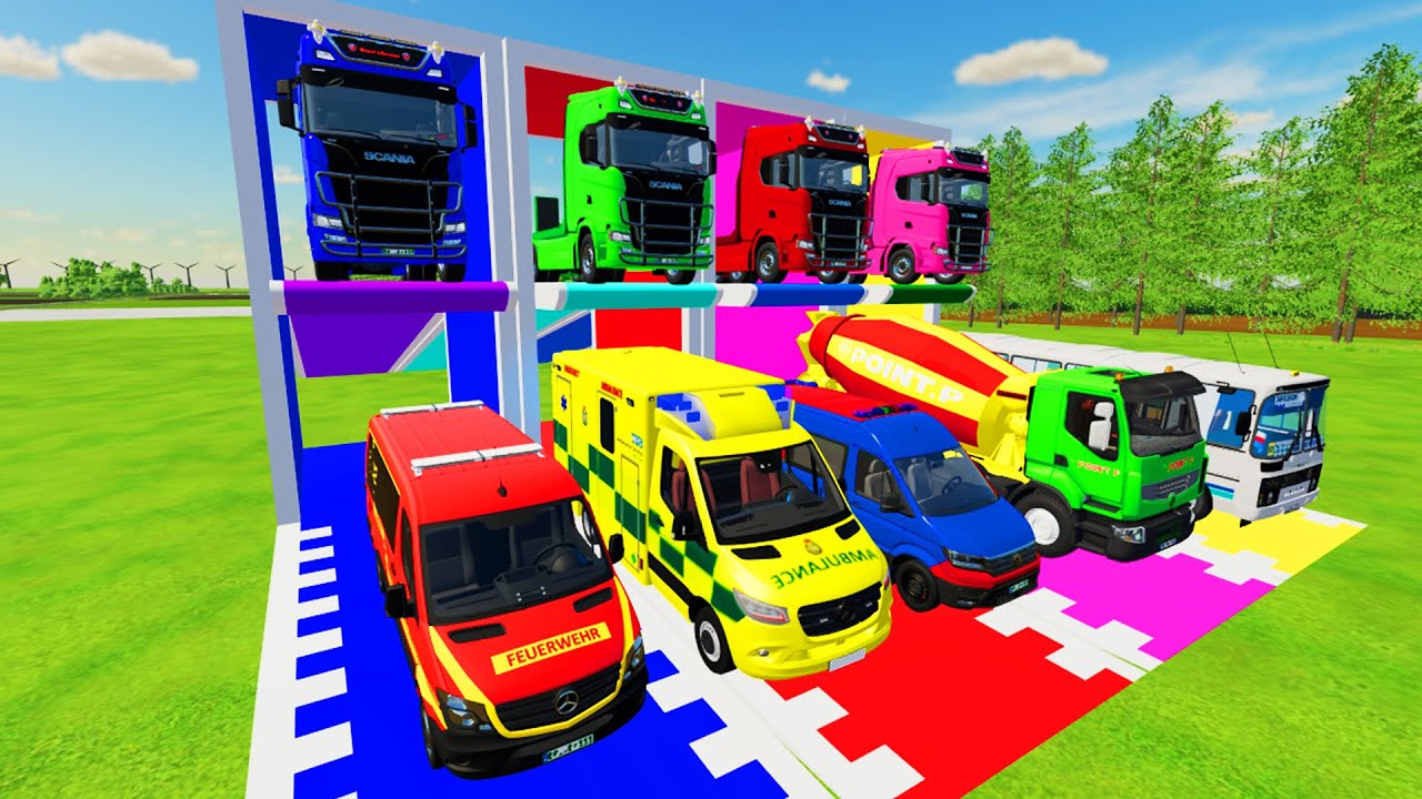 TRANSPORTING EMERGENCY,AMBULANCE,RESCEU,MIXER CEMENT ,BUS WITH SCANIA ...