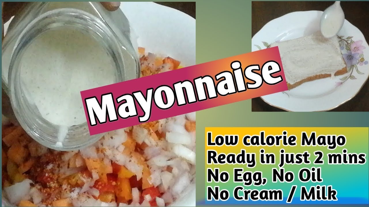 Low calorie mayonies, vegan mayonnaise in just 2 mins - YouTube
