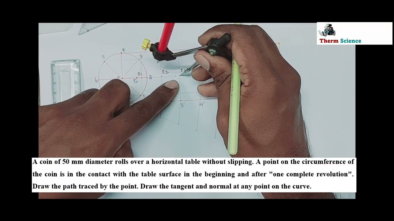 Easy Steps to Draw A CYCLOID | Just in 5 mins | Construction of Cycloid ...