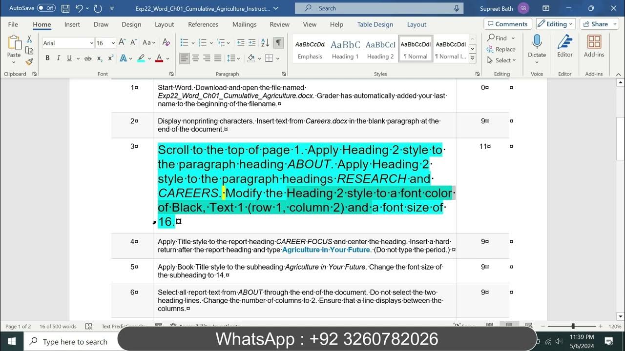 Exp22_Word_Ch01_Cumulative_Agriculture | Word Chapter 1 Cumulative Assessment – Agriculture ...