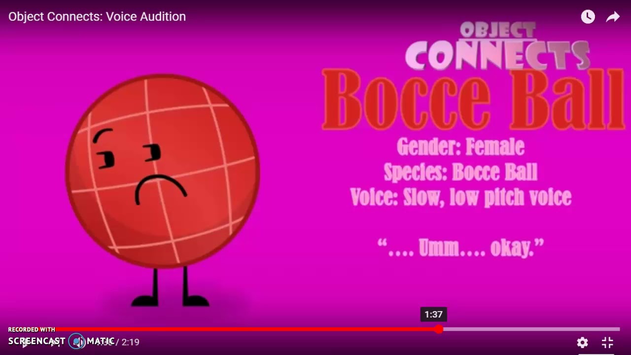 Object Connects voice audition - YouTube