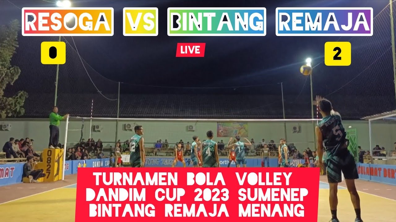 Turnamen bola volley Dandim cup 2023 sumenep RESOGA VS BINTANG REMAJA ...