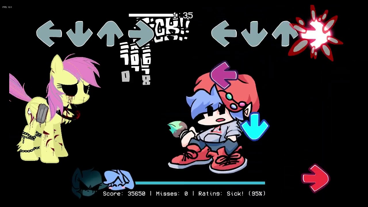 Friday Night Funkin' Reskin: Amnesia Fluttershy over Amnesia Rainbow ...