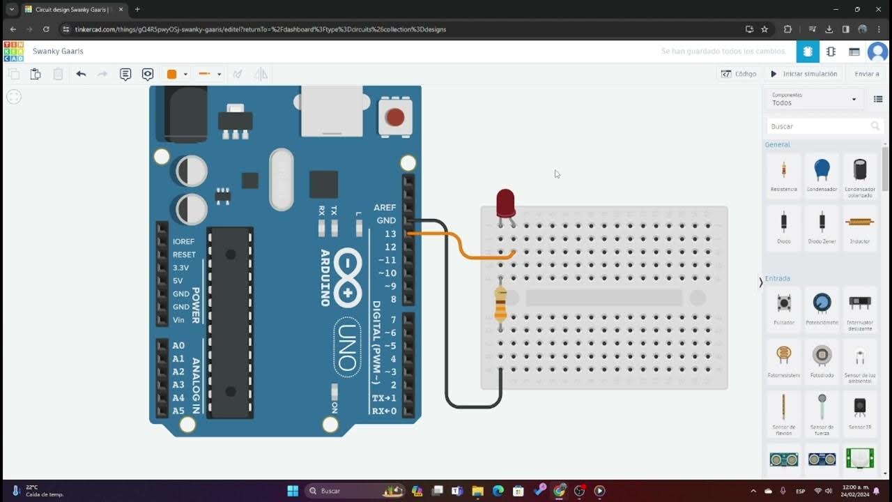 Como conectar un led a arduino en tinkercad - YouTube
