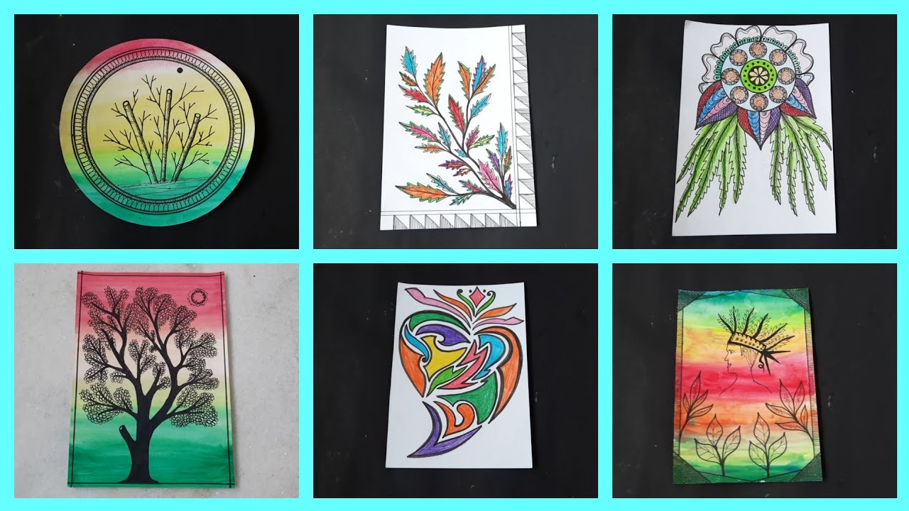 How to draw colorful easy drawing | Easy Drawing Tricks | Unique ...