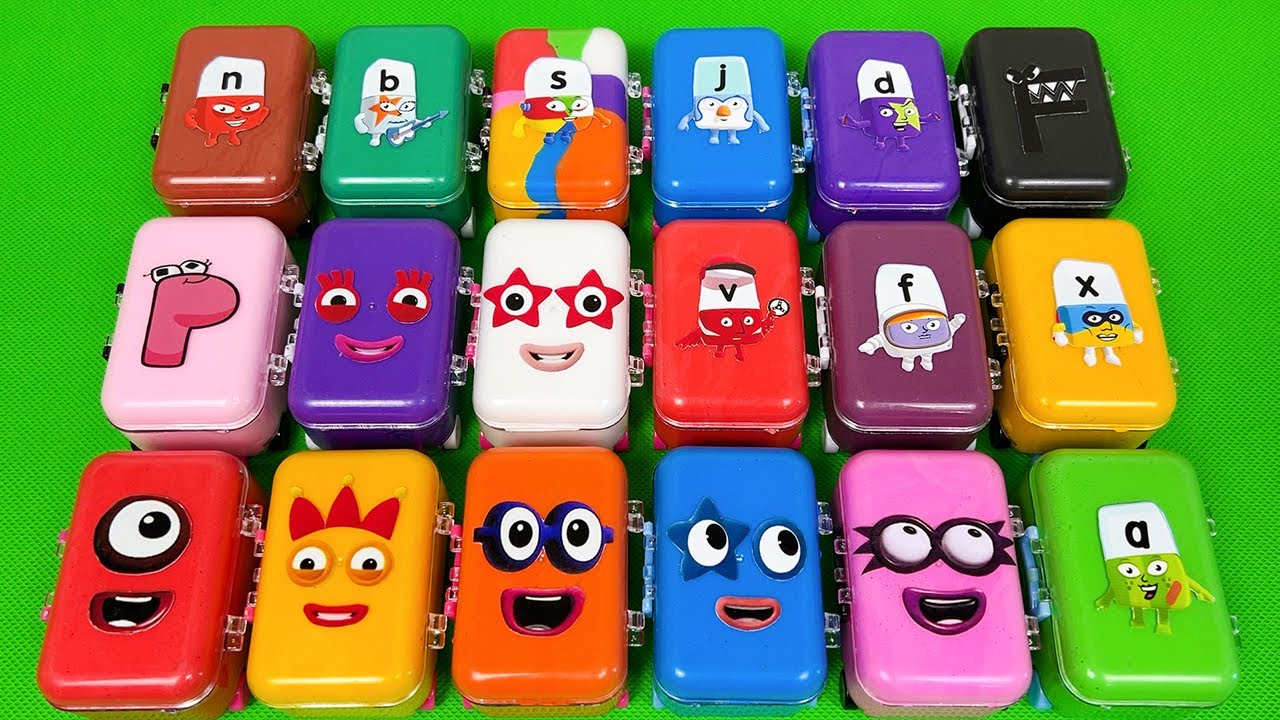 Numberblocks - Making Mini Suitcases Slime With Candies, Eggs, Bone ...