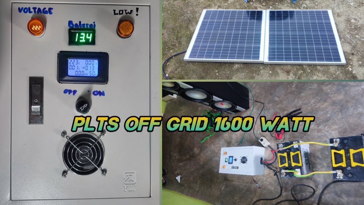 merakit PLTS Off-Grid 1600 Watt - solar panel 80 WP x 2 - YouTube