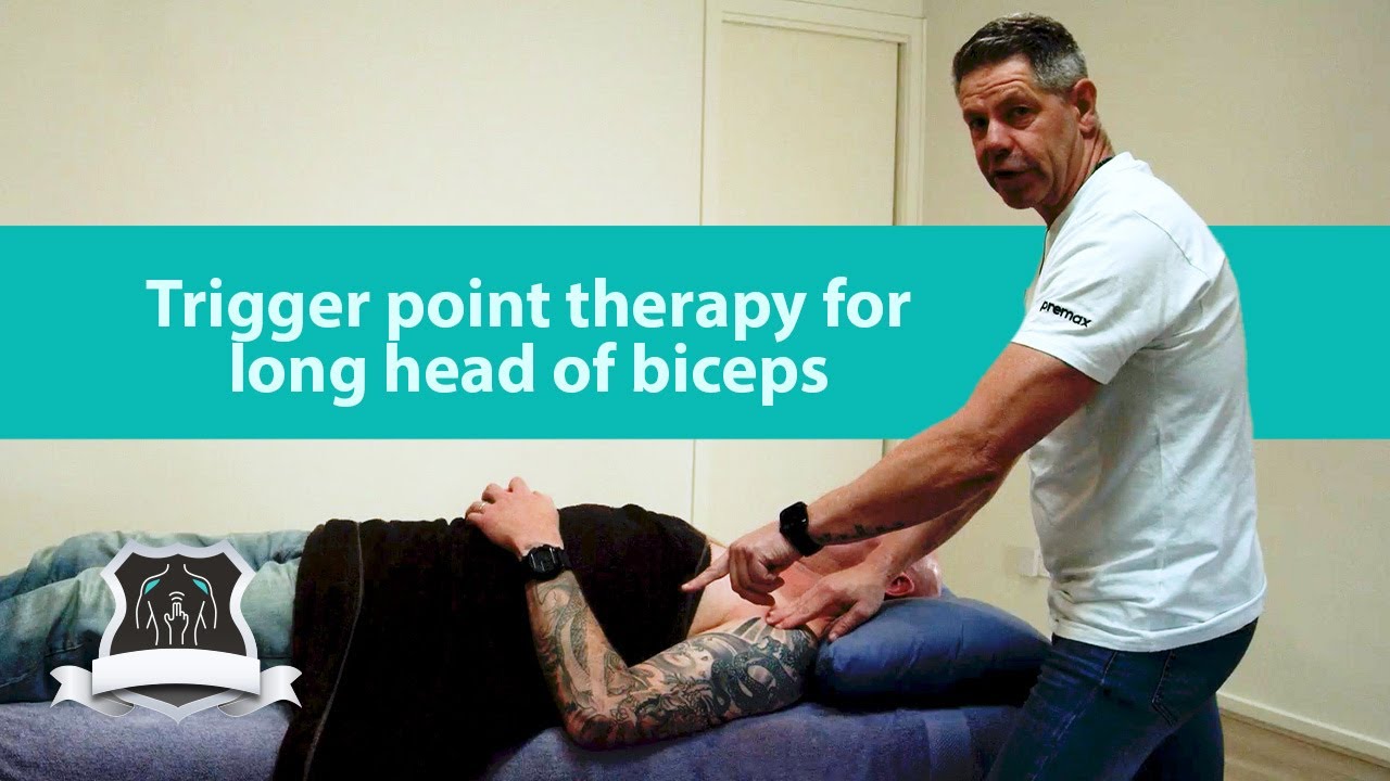 Trigger point therapy for long head of biceps - YouTube
