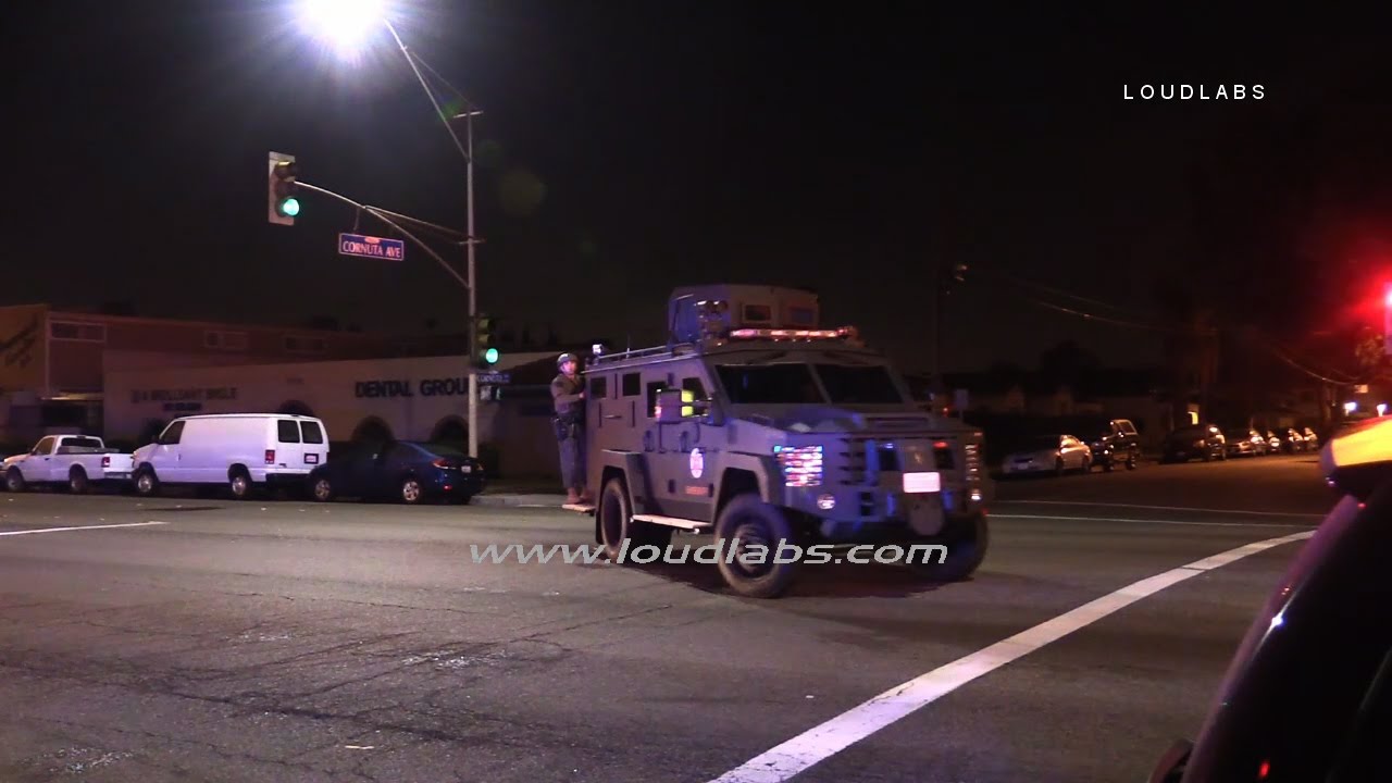 LASD Standoff / Bellflower RAW FOOTAGE - YouTube
