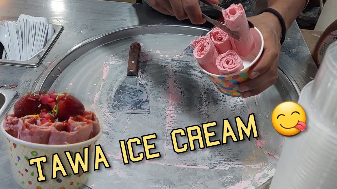 Making of delicious tawa ice cream in Pakistan - YouTube