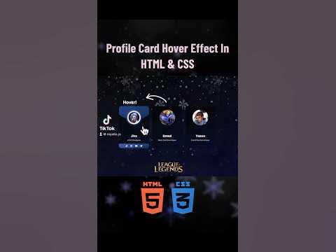 Profile card hover effect in pure #html and #css 🎮🪄 - YouTube