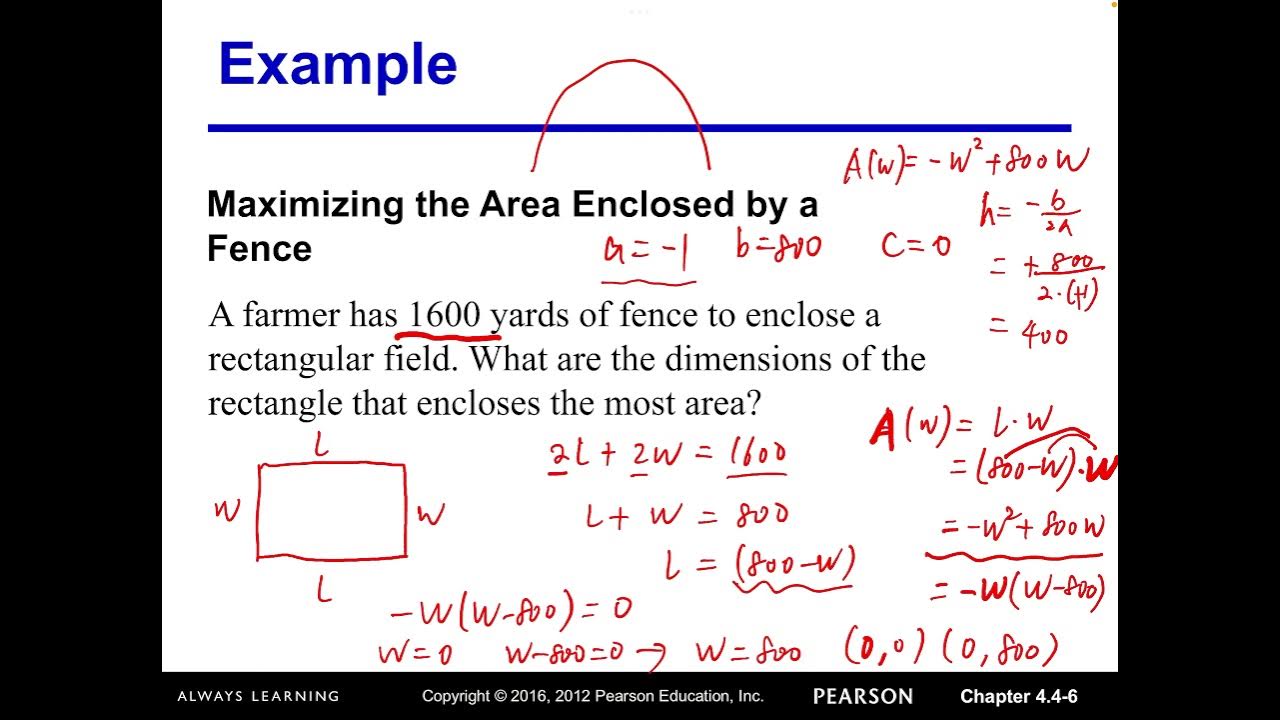 4.4 Building Quadratic Models from Verbal Descriptions and from Data Part2 - YouTube
