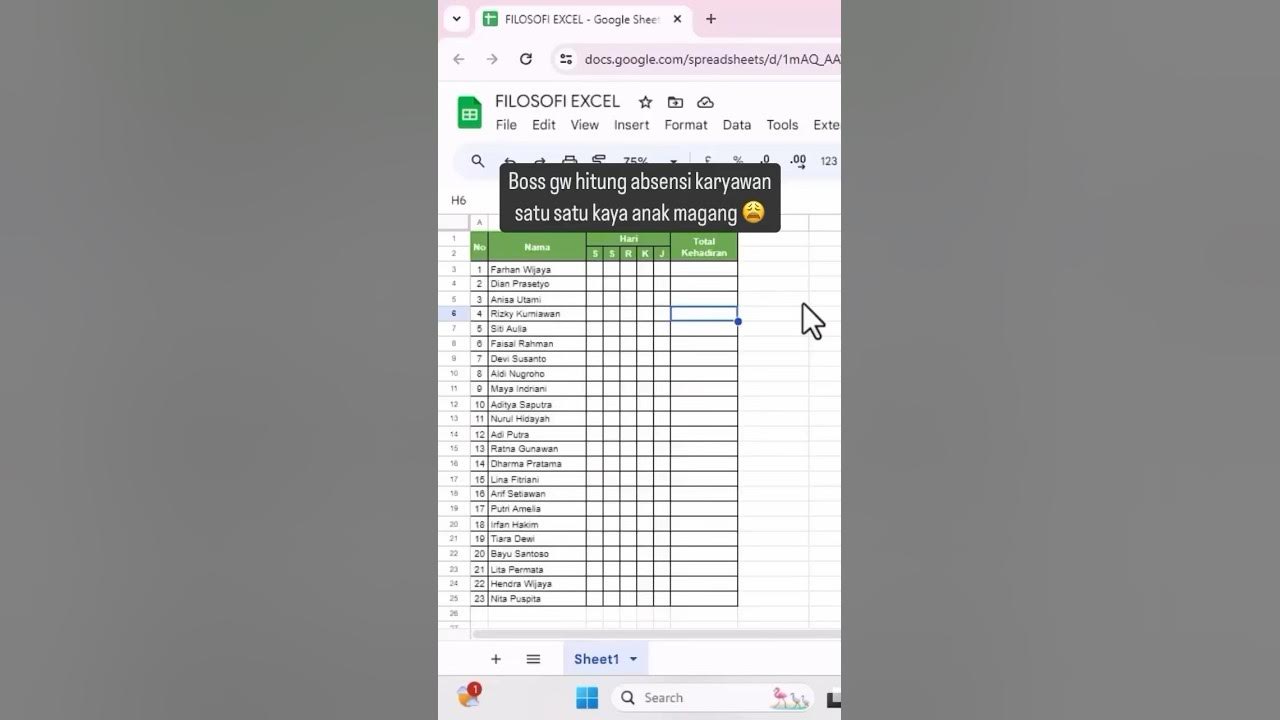 Hitung absensi otomatis di EXCEL #excel #exceltips #exceltricks #tutorexcel #belajarexcel - YouTube