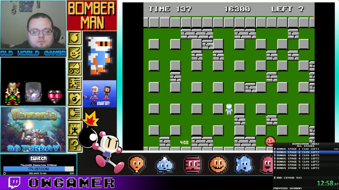 Bomberman (NES) All Stages Speedrun, 3rd Overall, 1:08:09 - YouTube