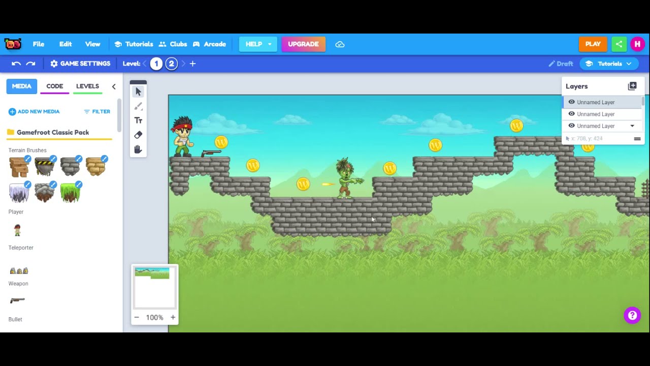 Making game in online game engine - Gamefroot - YouTube