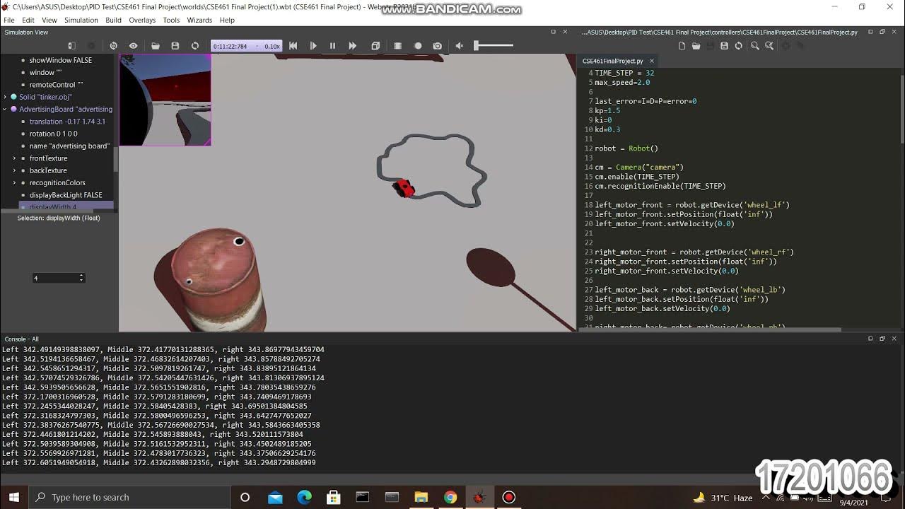 CSE461 Final Project | Line Following Robot | Webots | PID Controller - YouTube