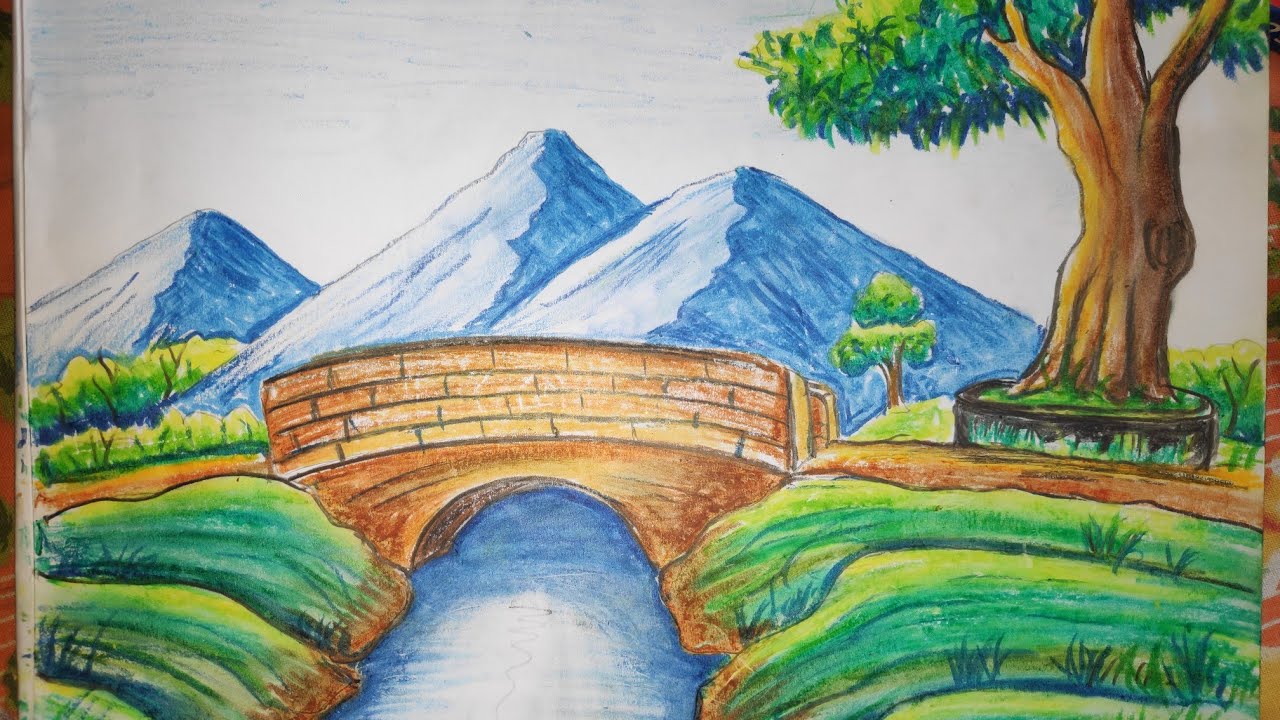 Beautiful scenery drawing steps by steps . How to Drawing esay scenery ...