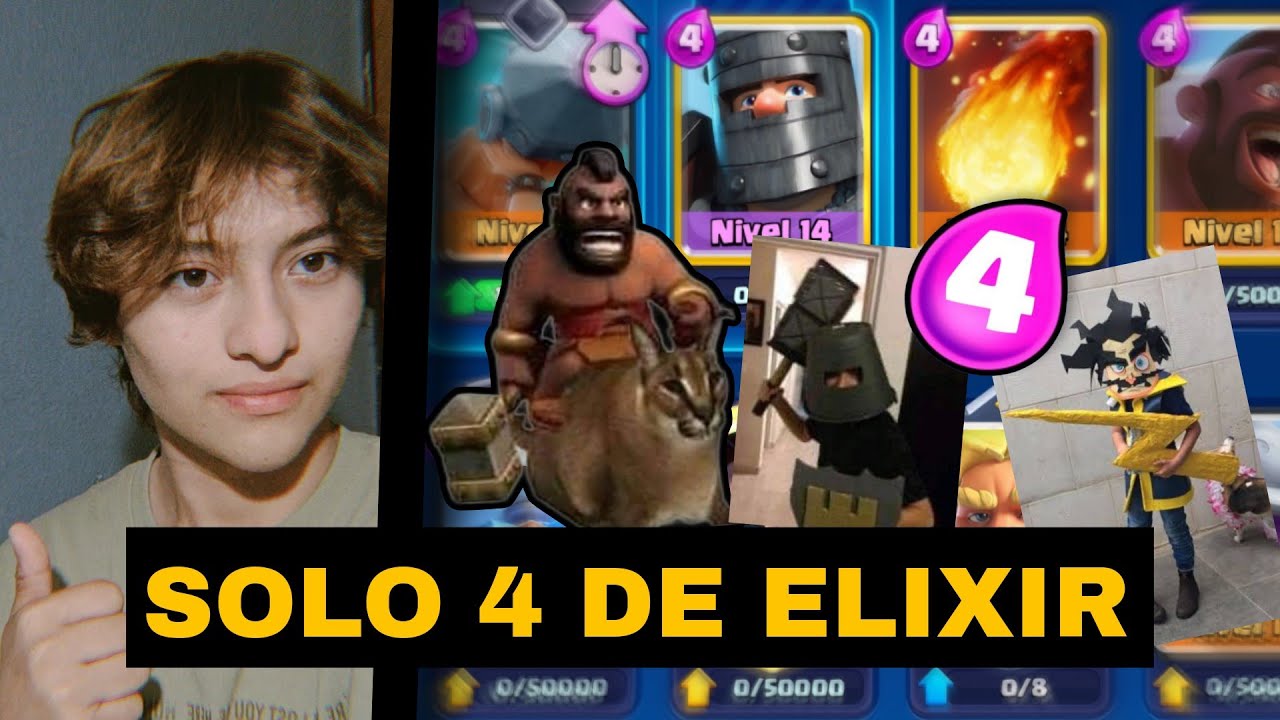 solo puedo usar cartas QUE CUESTEN 4 DE ELIXIR 🗿 | Clash Royale 👑 - YouTube