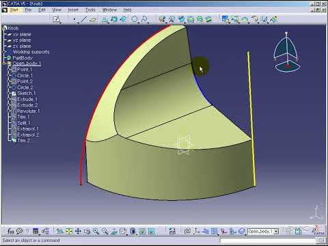 CATIA V5 Surface Design Method 5 (Knob) - YouTube