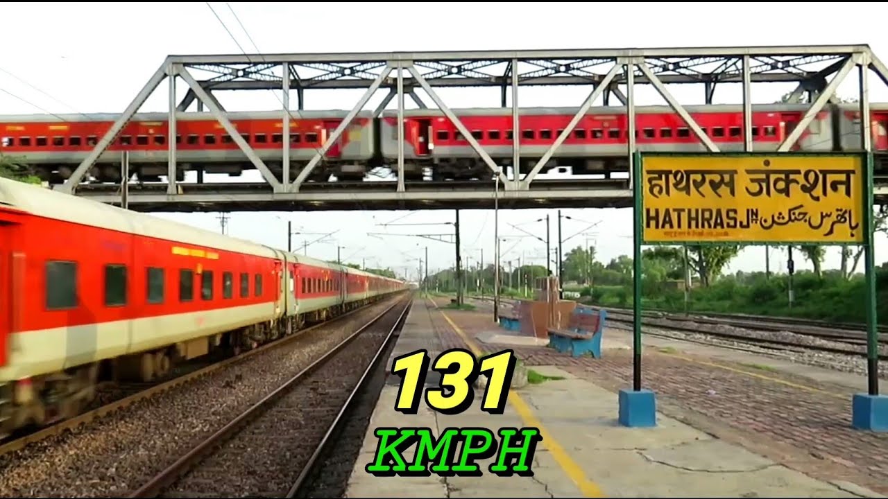 Back to Back 130Kmph SPEEDING Action at HATHRAS JN. | Indian Railways ...