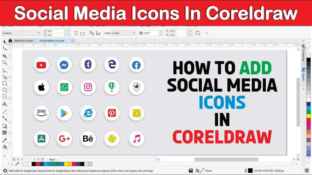 How to Install Social Media Icons In CorelDraw | Install All Graphic ...