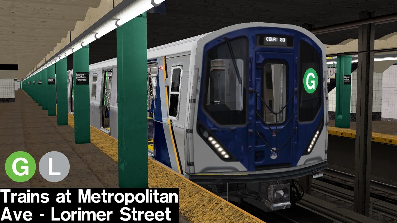 OpenBVE Virtual Railfanning: G and L Trains at Metropolitan Ave ...