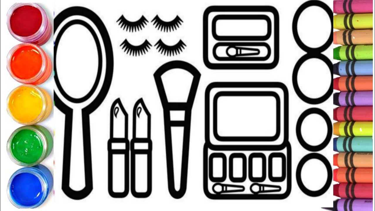 How to draw easy makeup set drawing | easy drawing step by step for ...