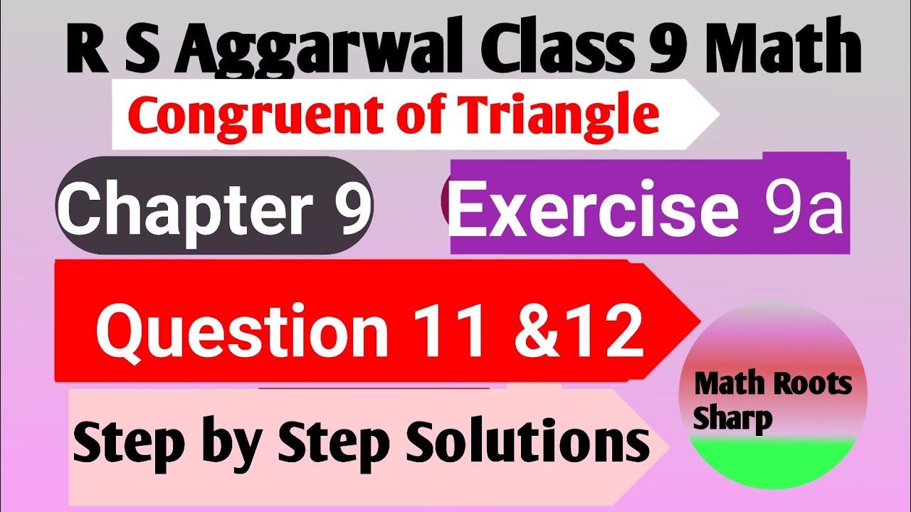 R S Aggarwal Class 9 Chapter 9 Exercise 9a || Question 11 & 12 || Video ...