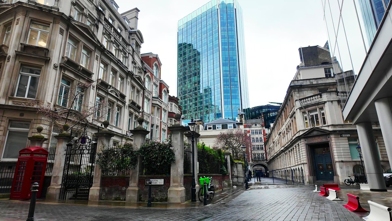 [4K] Rainy Morning in Moorgate | London Walking Tour - YouTube