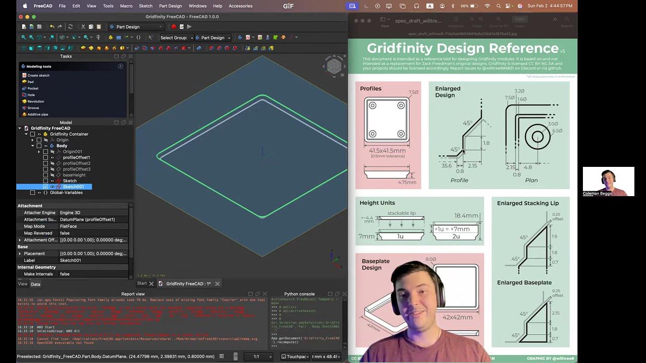 Gridfinity FreeCAD Tutorial: Part 2 - Creating Sketches on Datum Planes - YouTube