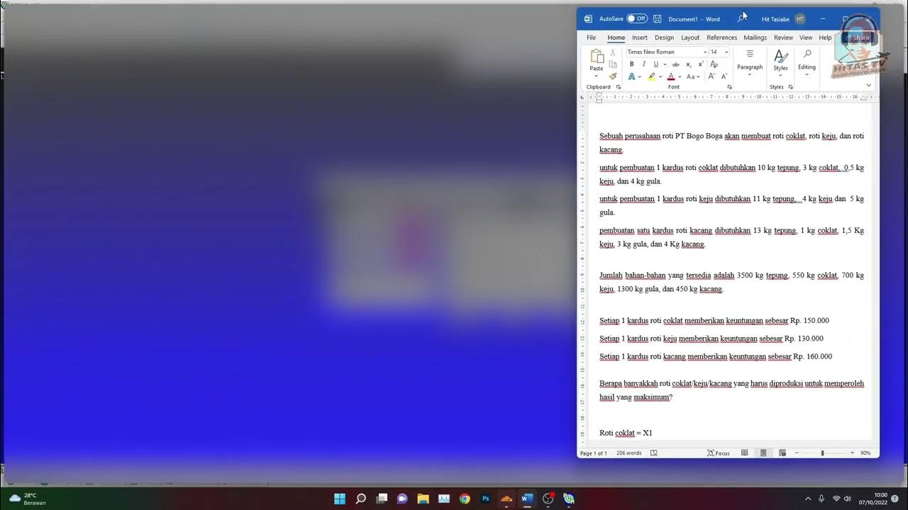 Tutorial Penyelesaian Masalah Linear Programming menggunakan Aplikasi ...
