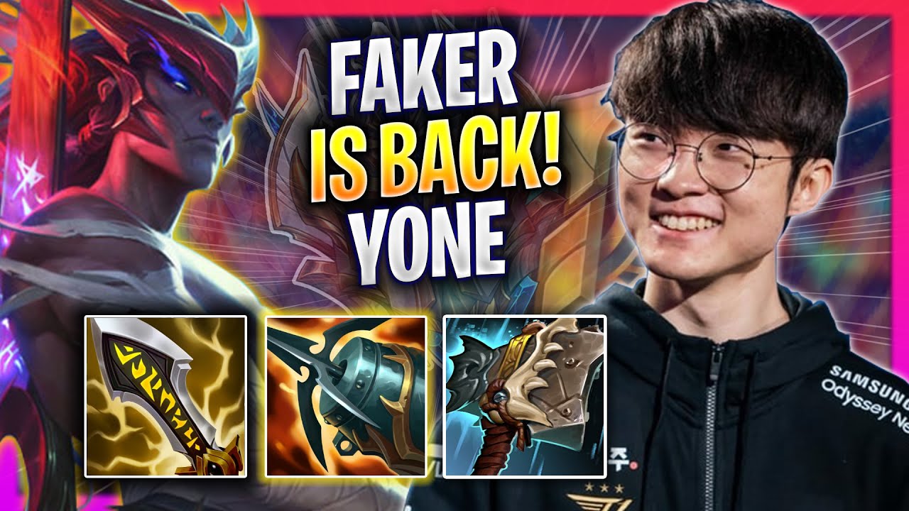 FAKER IS BACK WITH HIS ICONIC YONE! - T1 Faker Plays Yone MID vs Fizz ...