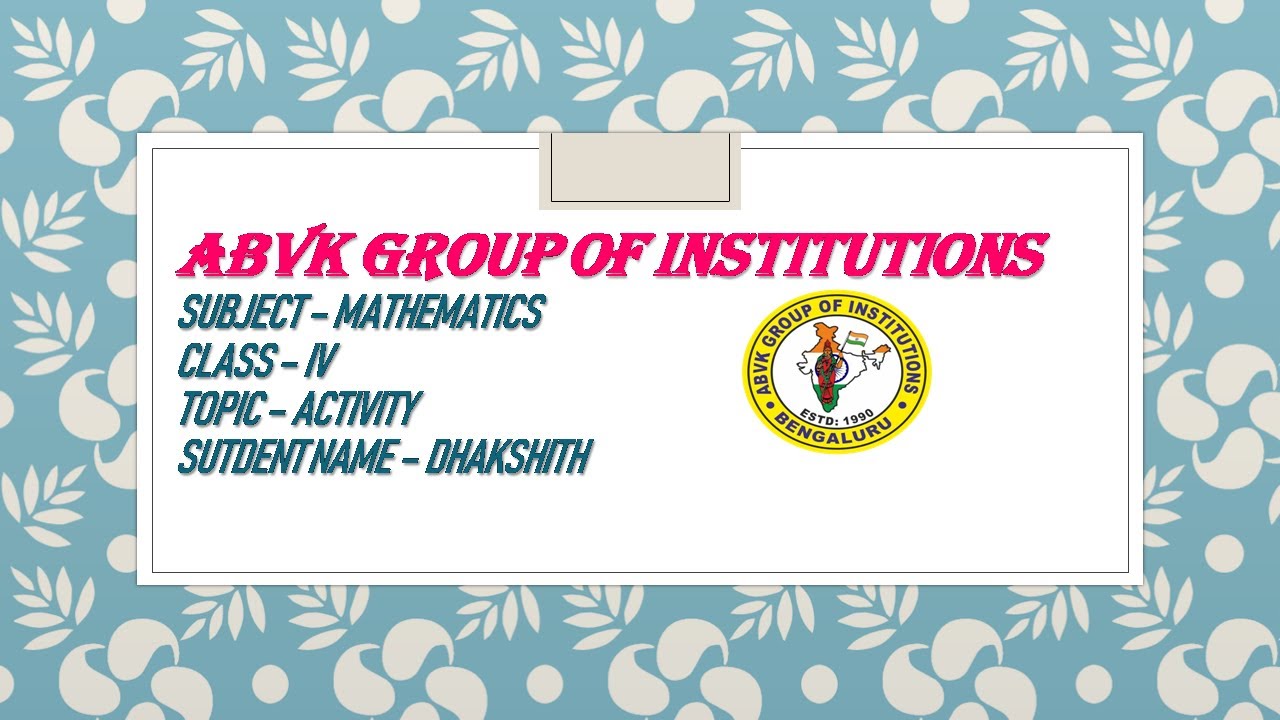 4TH STD MATHS ACTIVITY BY DHAKSHITH YouTube 4th-std-maths-activity-by-dhakshith-youtube
