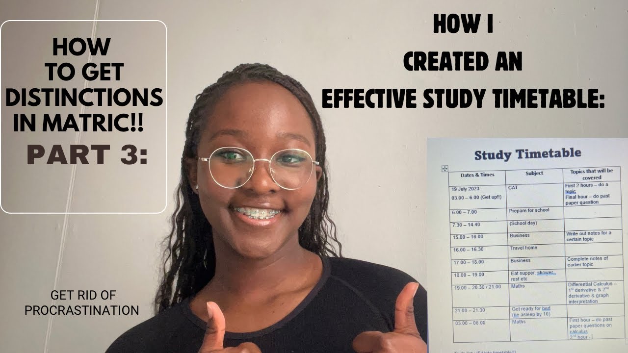 How I created an EFFECTIVE STUDY TIMETABLE TO ACHIEVE DISTINCTIONS IN ...