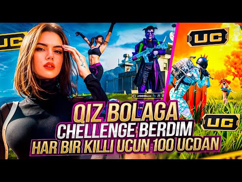 Har bir kill ucun 100 ucdan berdm 🥶, Qiz bola necta kill qila oldi 😨(bankrot boldm🫠) #pubgmobile