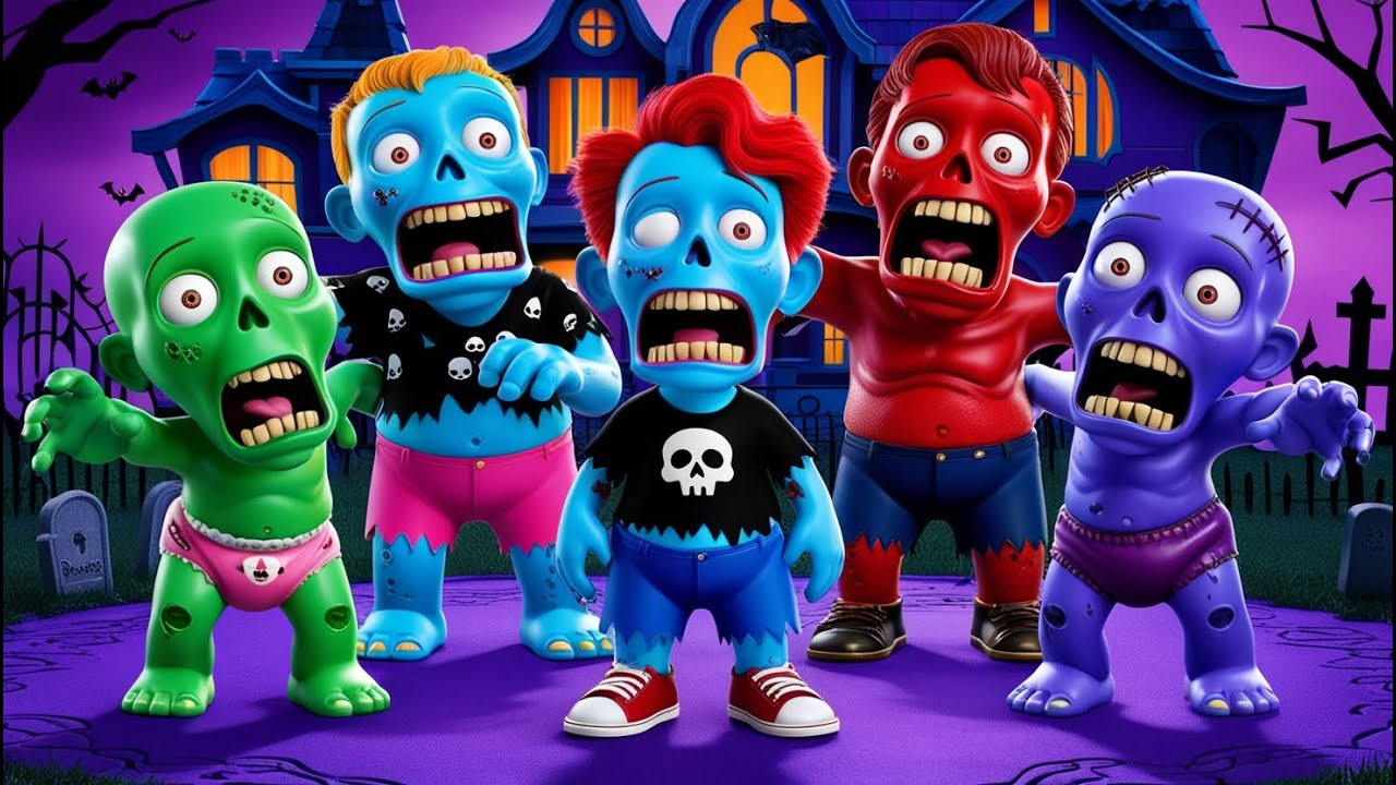 Five Little Zombies - Spooky Songs For Children - Scary Nursery Rhymes ...