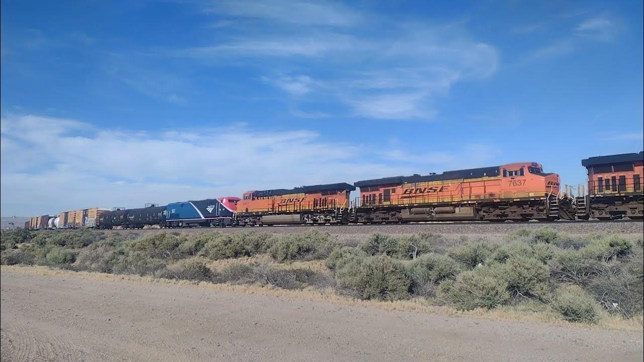 WB BNSF Manifest Train Feat Amtrak And Duo Rear DPUs At Hodge Ca! #bigbossrailfanner - YouTube