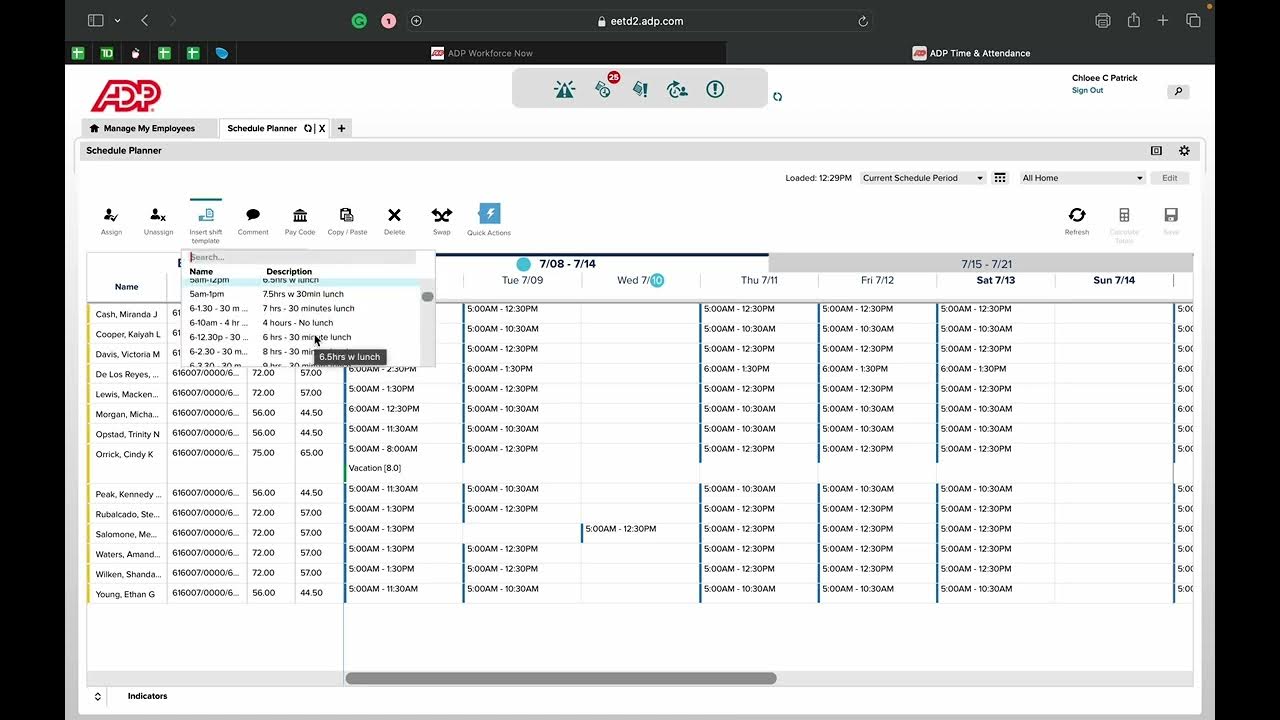 How to Schedule Shifts on ADP (using Schedule Template) - YouTube
