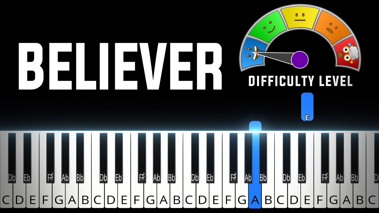 Believer - Imagine Dragons | EASY Piano Tutorial + Sheet Music - YouTube