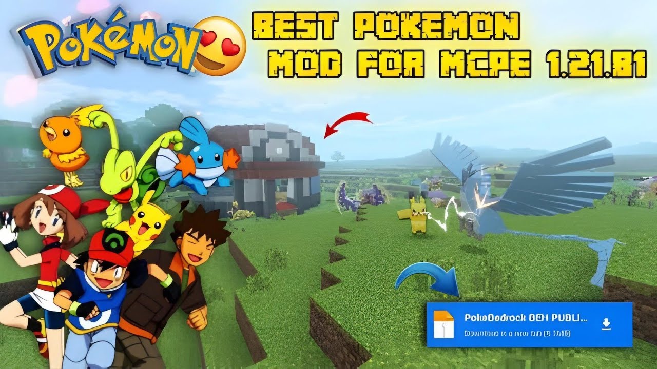 MINECRAFT BEST POKEMON MOD FOR MINECRAFT POCKET EDITION 1.20.81 - YouTube
