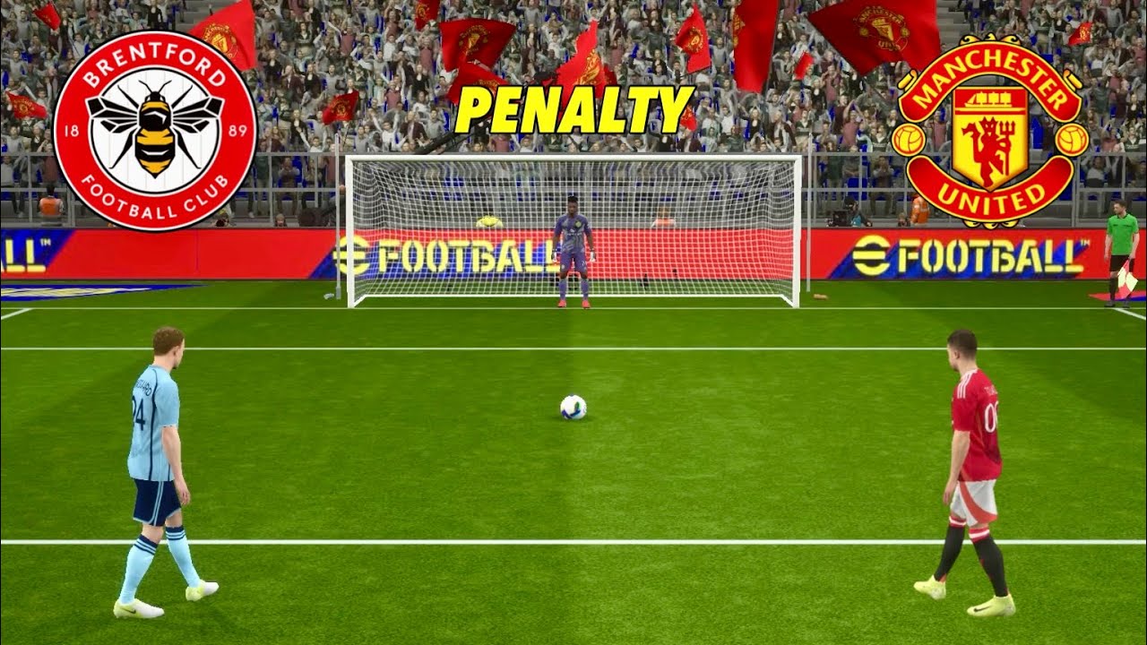 BRENTFORD VS MANCHESTER UNITED MATCH FULL PENALTY SHOOTOUT | BRE VS MUN ...