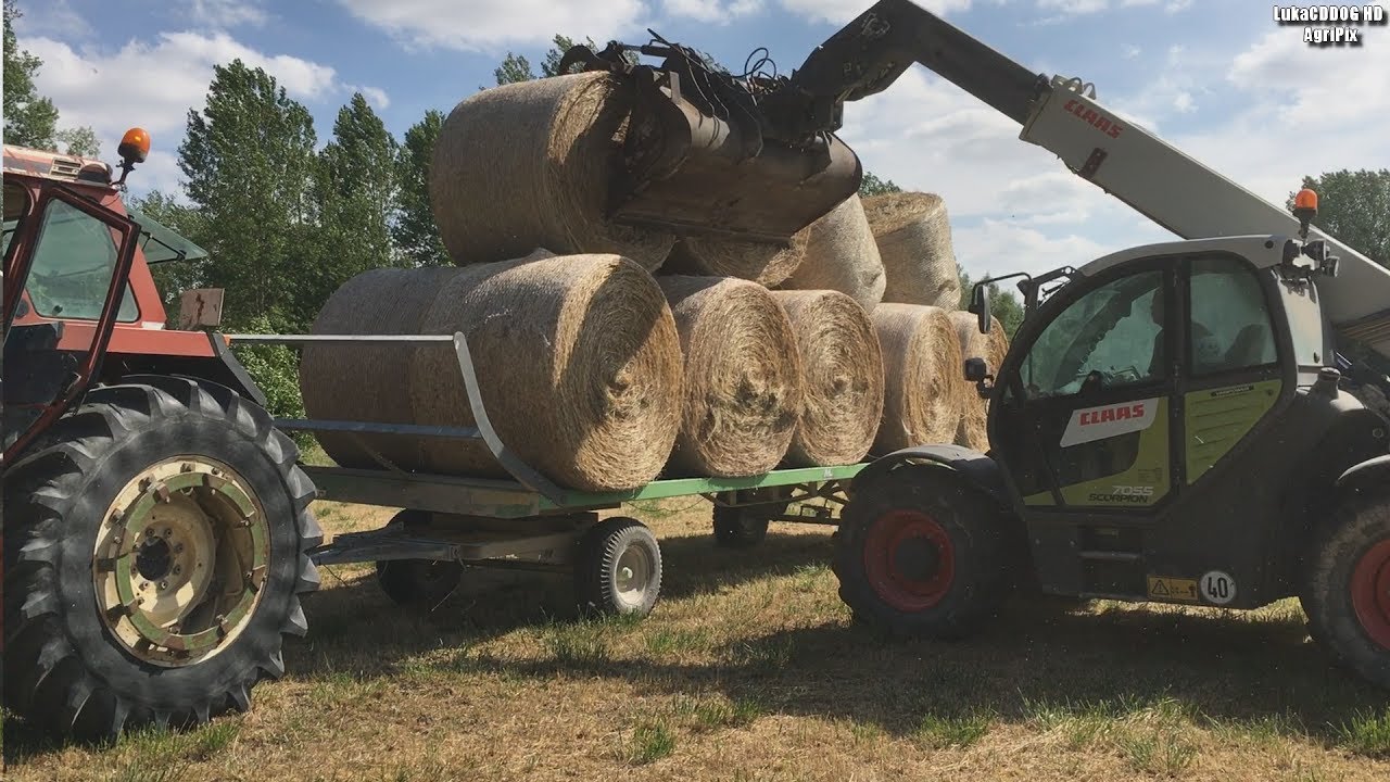 Ramassage du Foin 2017 - Fiatagri & Claas - EARL Carton - YouTube