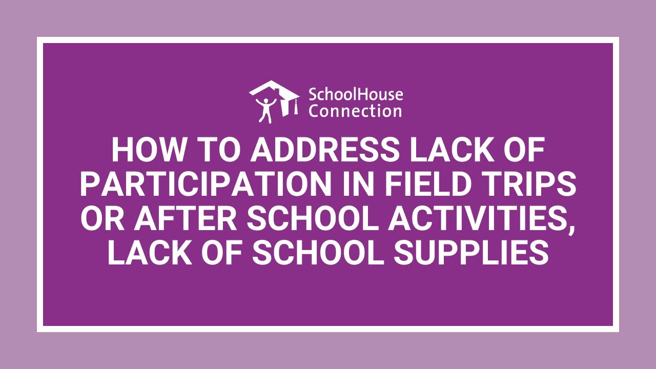 How to address lack of participation and school supplies - YouTube