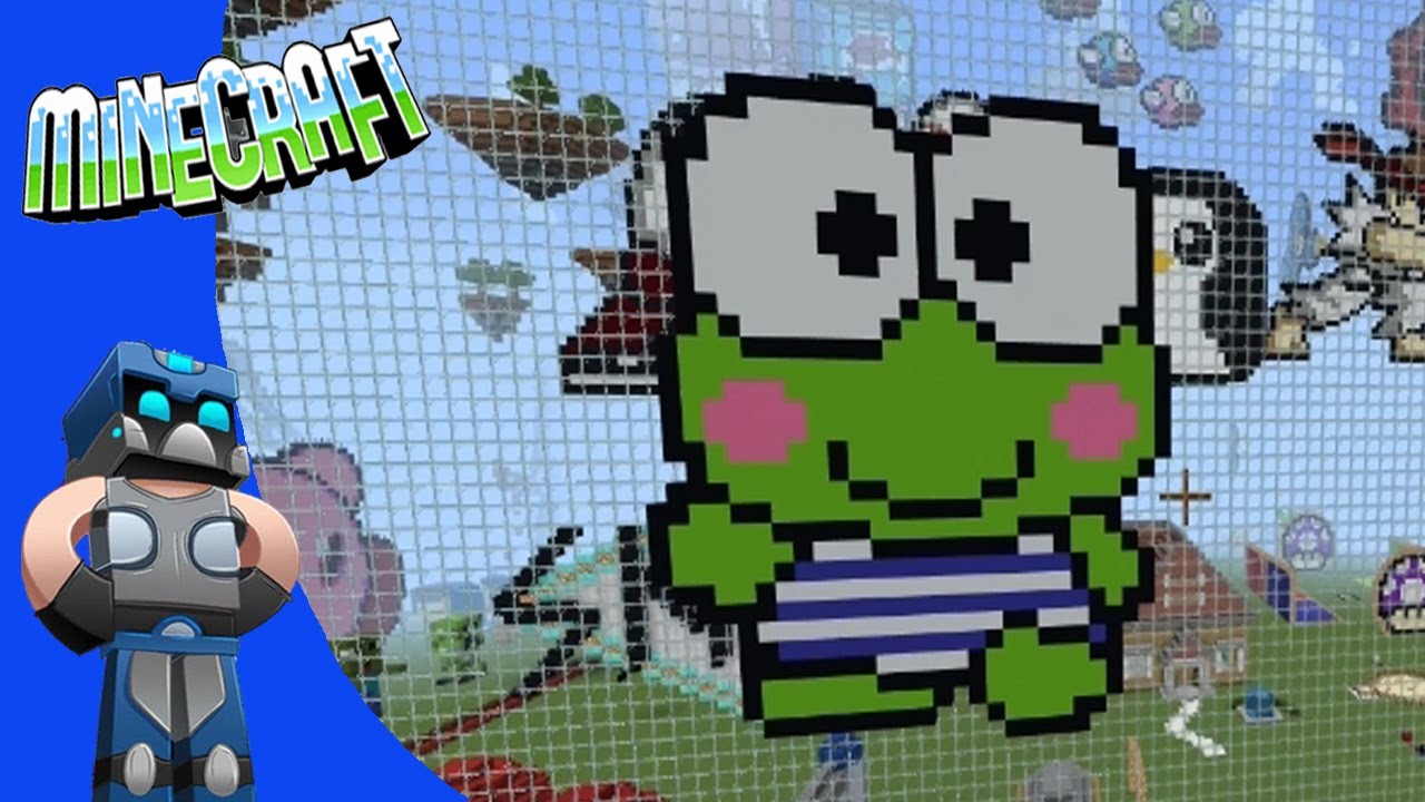 Keroppi Pixel art Minecraft Tutorial / Como hacer a Keroppi Hello kitty en Pixel art Minecratf ...