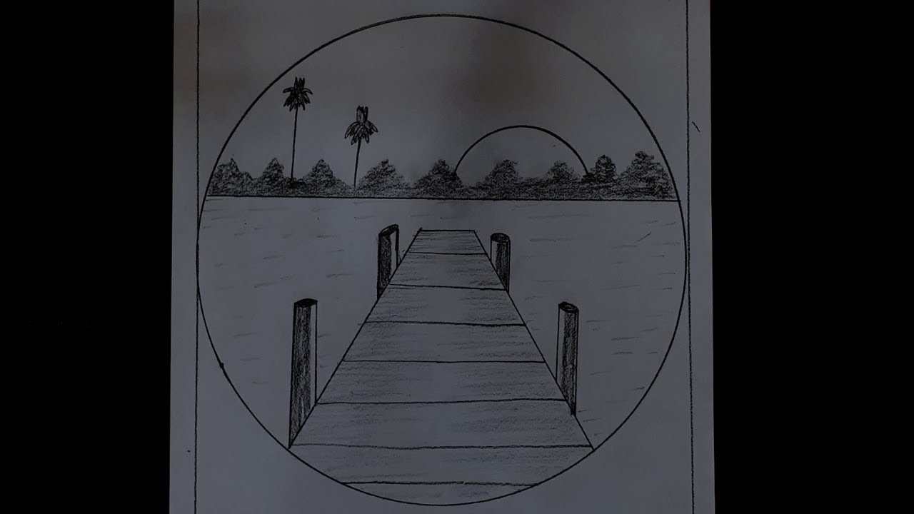 Easy way a beautiful scenery Drawing in Circle.👌😍 - YouTube