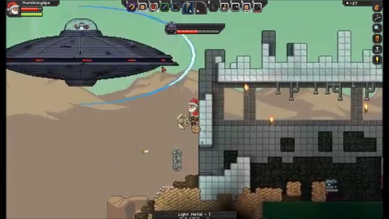 Starbound boss fight ufo - YouTube