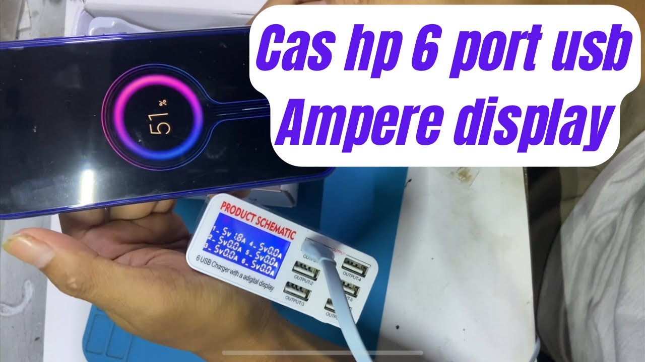 Charger hp 6 port usb Ampere Display // Cas hp ada tampilan ampere ...
