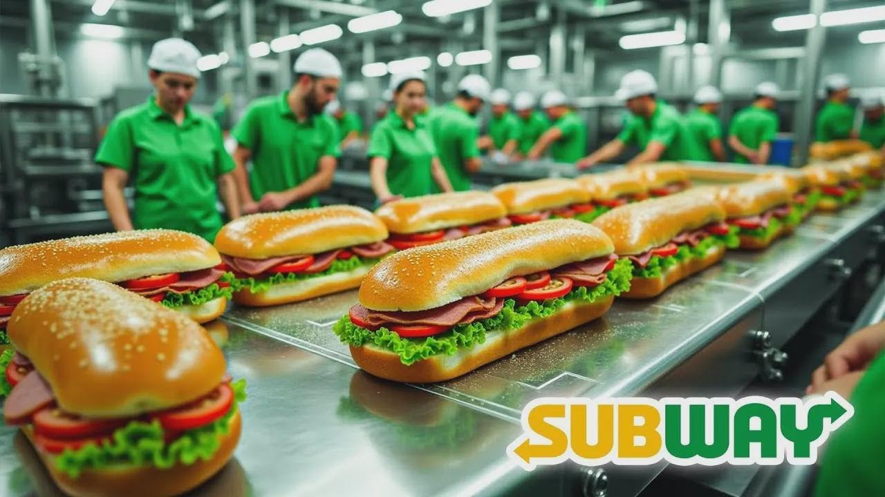 Así se prepara el sándwich de SUBWAY - proceso industrial - YouTube