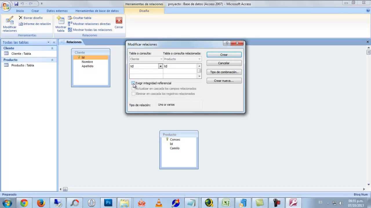 Tutorial De Access (Como Hacer Relaciones Entre Dos Tablas) - YouTube